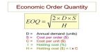 Economic Batch Quantity (EBQ) - QS Study